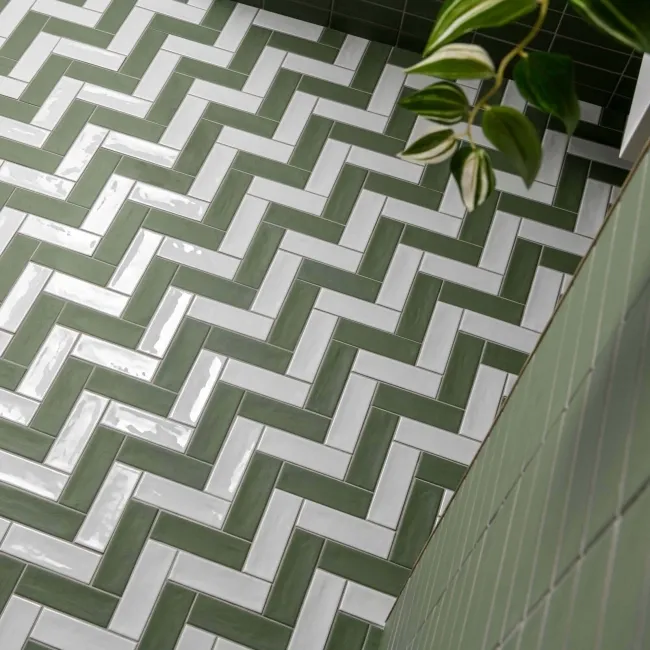 Hamlet Green Matt Brick Tiles | Walls and Floors