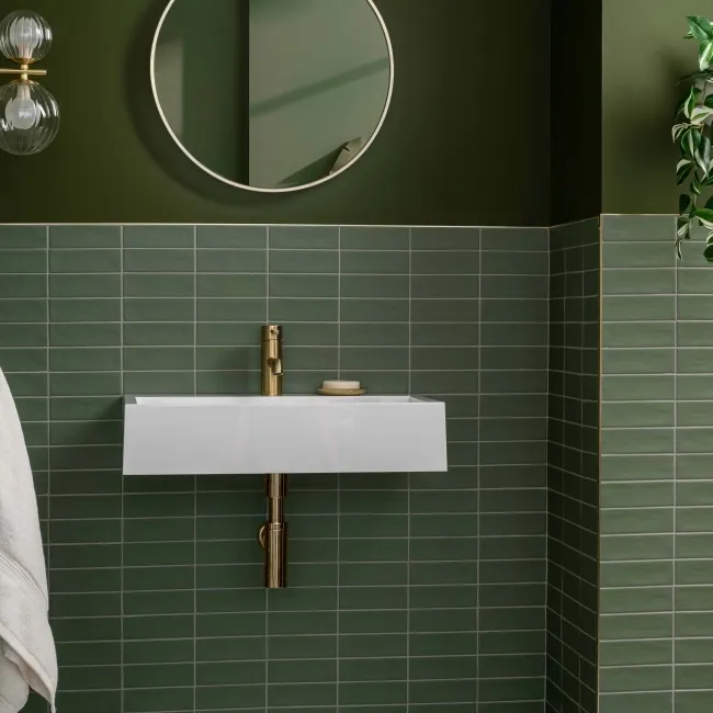 Hamlet Green Matt Brick Tiles | Walls and Floors