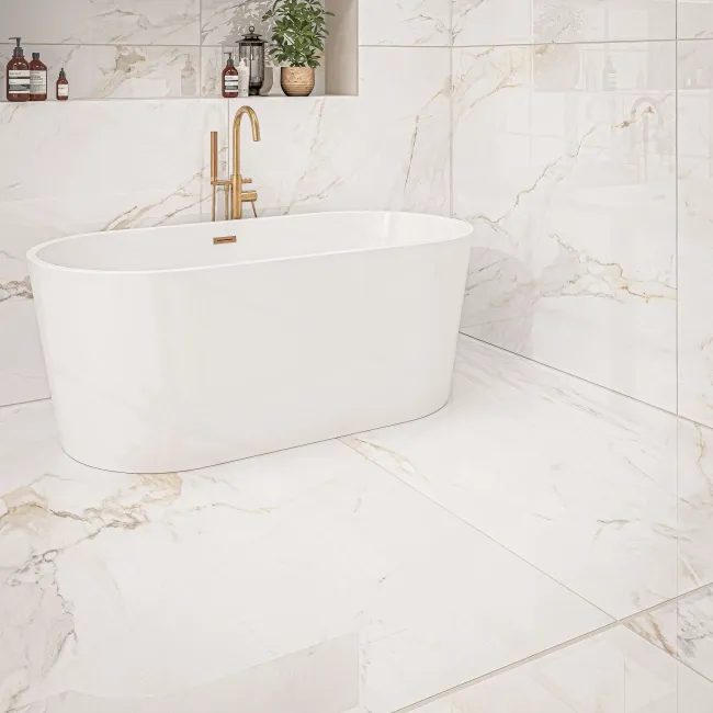 Marshall Gold Vein Polished Marble Effect Tiles 1200x1200 | Walls and ...