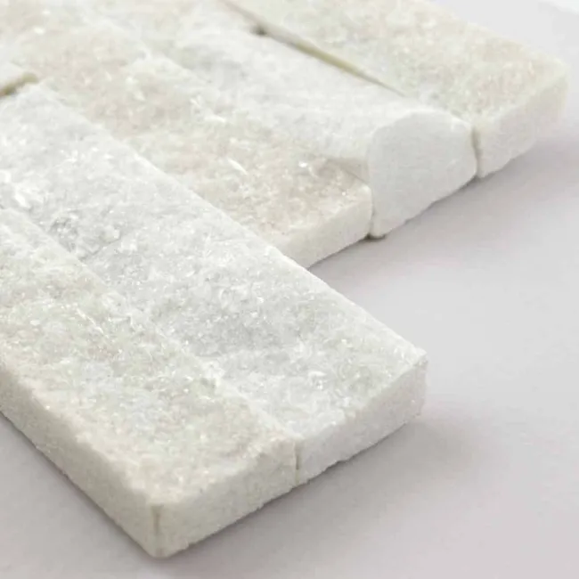 Crystal Moon White Split Face Tiles | Walls and Floors