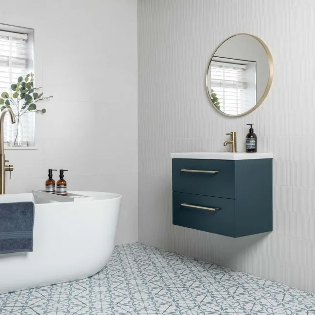 Dover Waves White Ceramic Stone Effect Wall Tiles | Walls & Floors