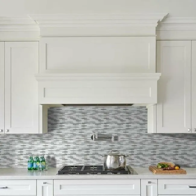 Lozenga Silver Luxe Mosaic Tiles | Walls and Floors
