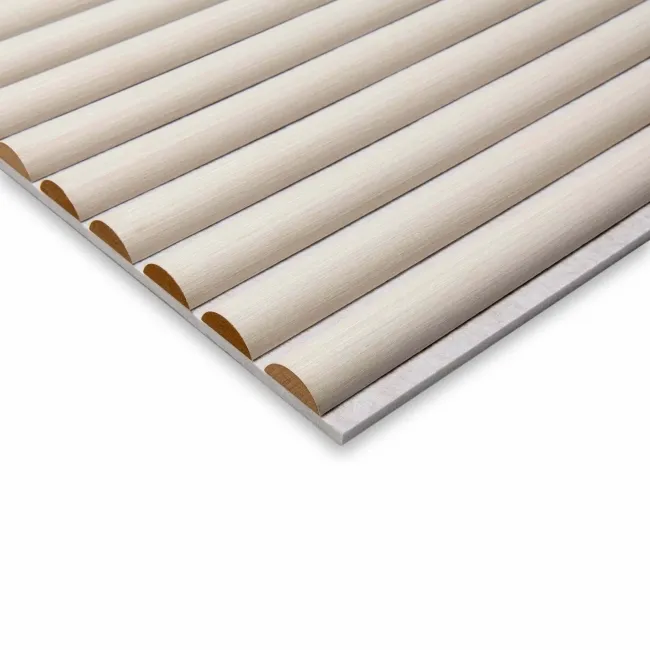 Trepanel Design Light Oak Antique White Acoustic Slat Panels