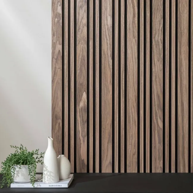 Trepanel Design® Multi-Width Autumn Brown on Black Felt Acoustic Wood ...