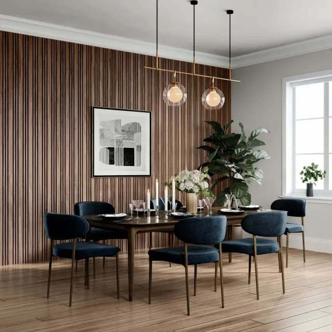 Trepanel Design® Multi-Width Autumn Brown on Black Felt Acoustic Wood ...