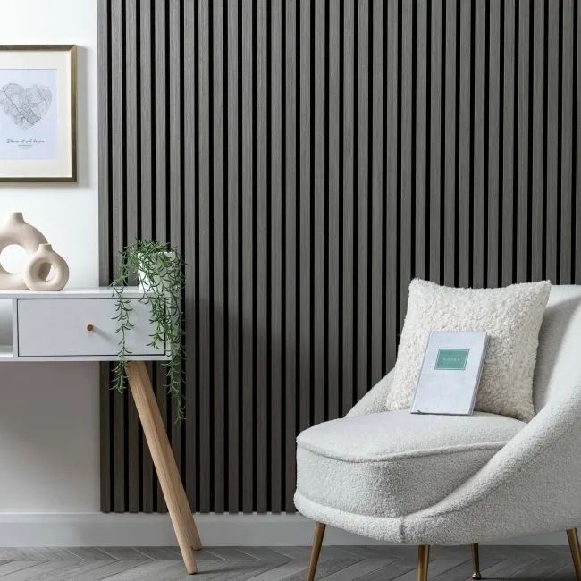 Trepanel® Ash Grey Acoustic Wood Slat Panels | Walls & Floors