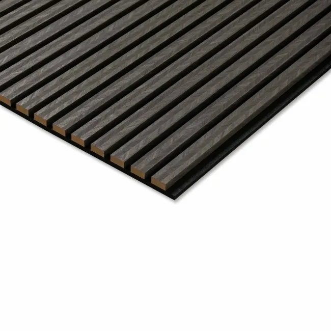 Trepanel® Chevron Noir Black Acoustic Wood Slat Panels | Walls & Floors
