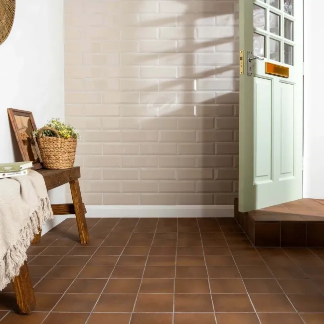 Aragon Flat 15x15 Brown Quarry Tiles | Walls and Floors
