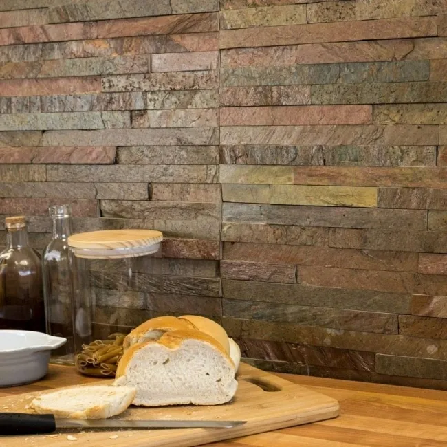 Ledgestone Copper Brown Split Face Slate 300x150 Tiles