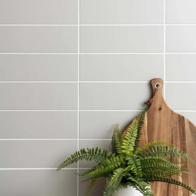 Linear Light Grey Matt Brick Tiles | Walls and Floors