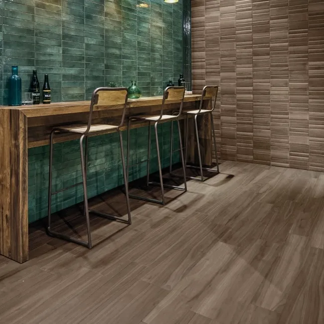 Coffee Brown Wood Effect Porcelain Tiles | Walls and Floors