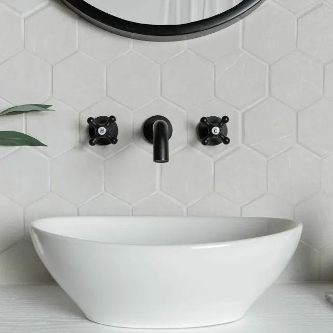 Chalkstone Hexagon Bone Tiles | Walls and Floors