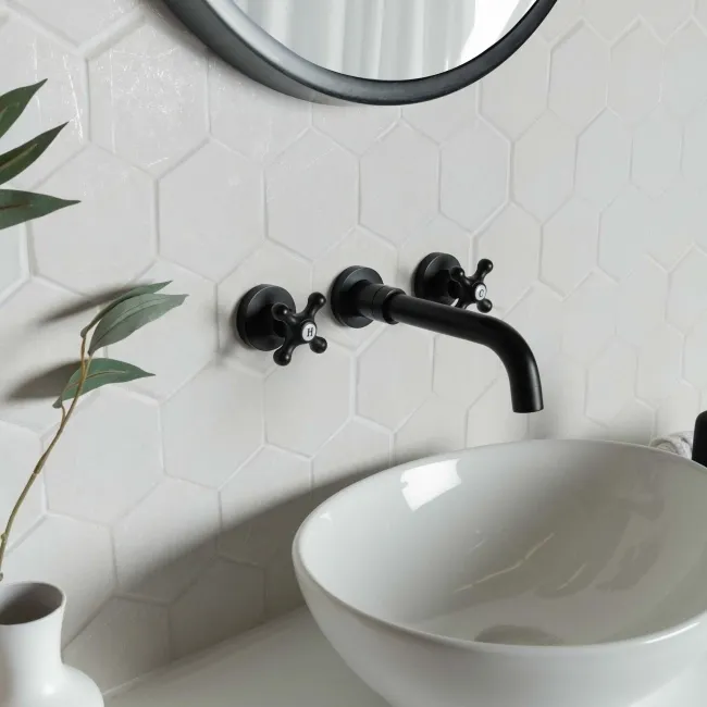 Chalkstone Hexagon Bone Tiles | Walls and Floors