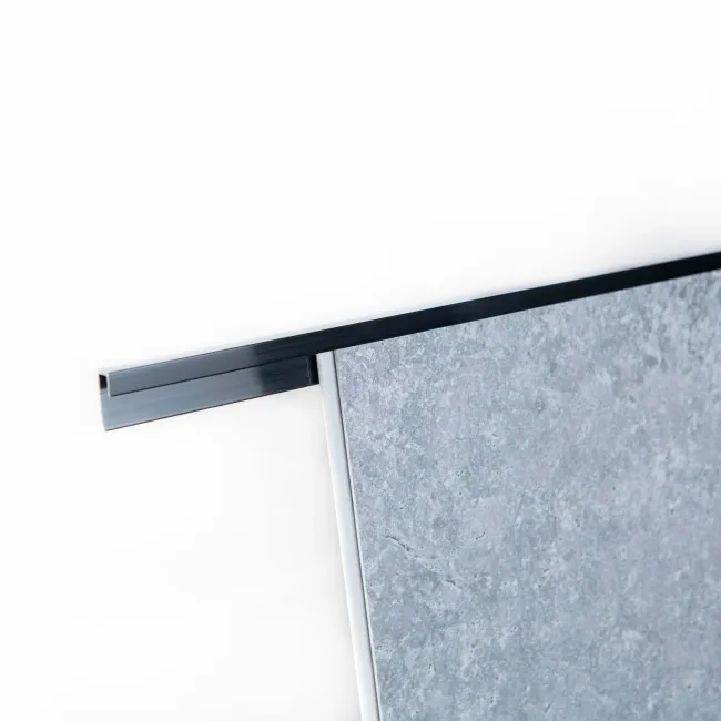Trepanel Aqua® Shower Panel PVC End Cap Black | Walls & Floors