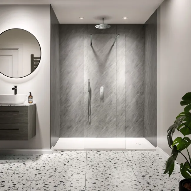 Trepanel Style® Dark Grey Stone Effectt Matt WPC Laminated Wall Panel ...