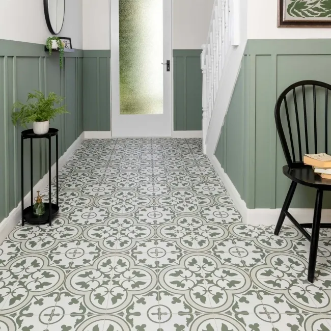 Ledbury Olive Green Pattern Wall and Floor Tiles | Walls & Floors