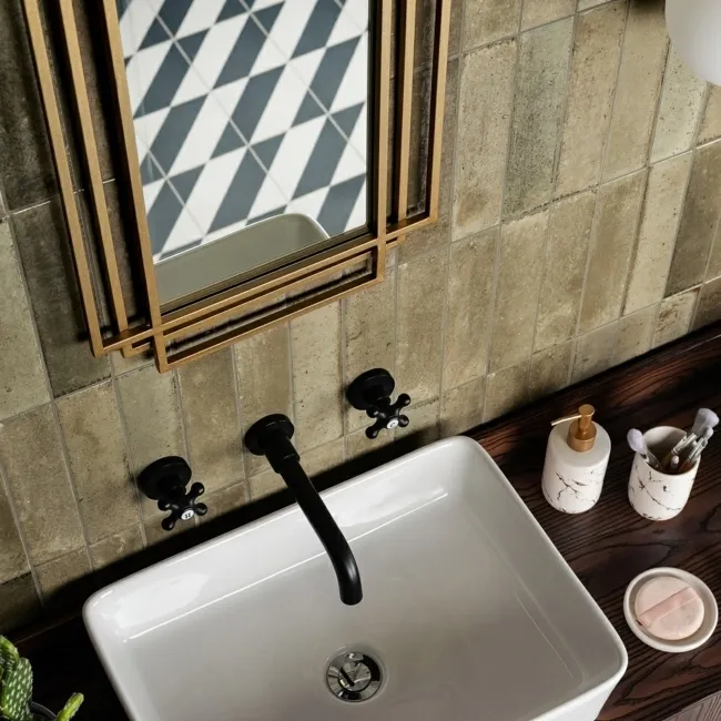 Hope Mink Gloss Brick Effect Wall Tiles | Walls and Floors