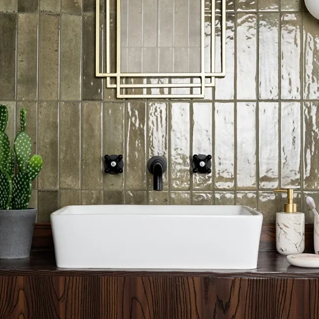 Hope Mink Gloss Brick Effect Wall Tiles | Walls and Floors