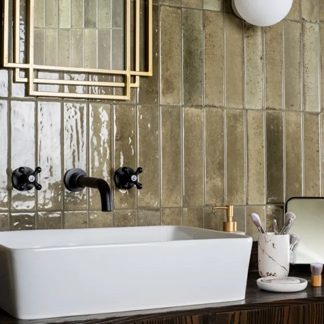 Hope Mink Gloss Brick Effect Wall Tiles | Walls and Floors