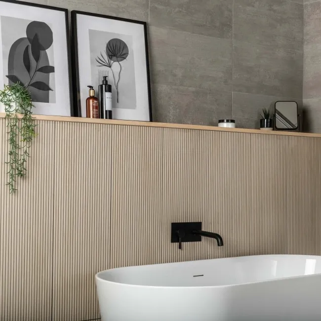 Contour Beige Maple Wood Slat Effect Wall Tiles | Walls & Floors