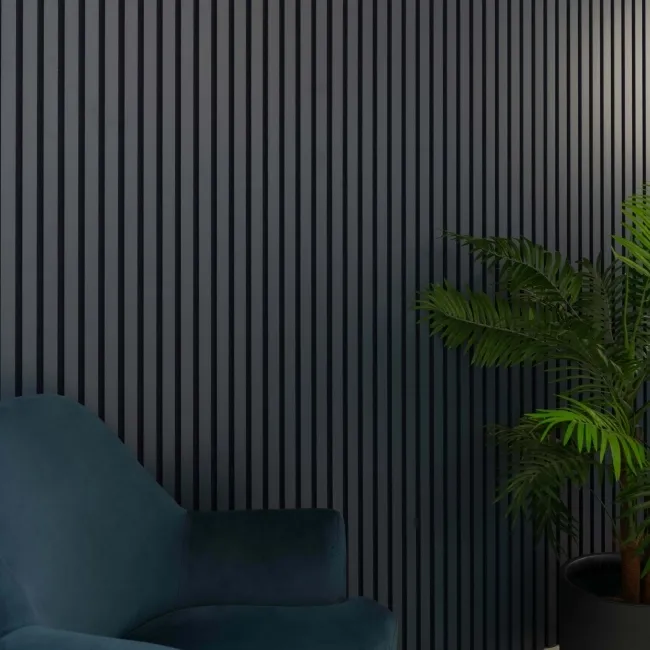 Trepanel Design® Double Denim Blue on Blue Felt Acoustic Wood Slat Wall ...