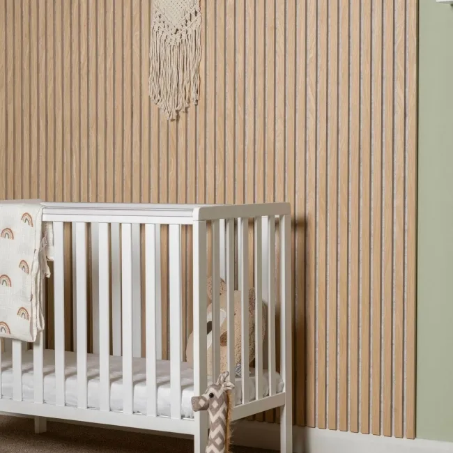 Trepanel® Oak Acoustic Wood Slat Panels Grey Felt | Walls & Floors