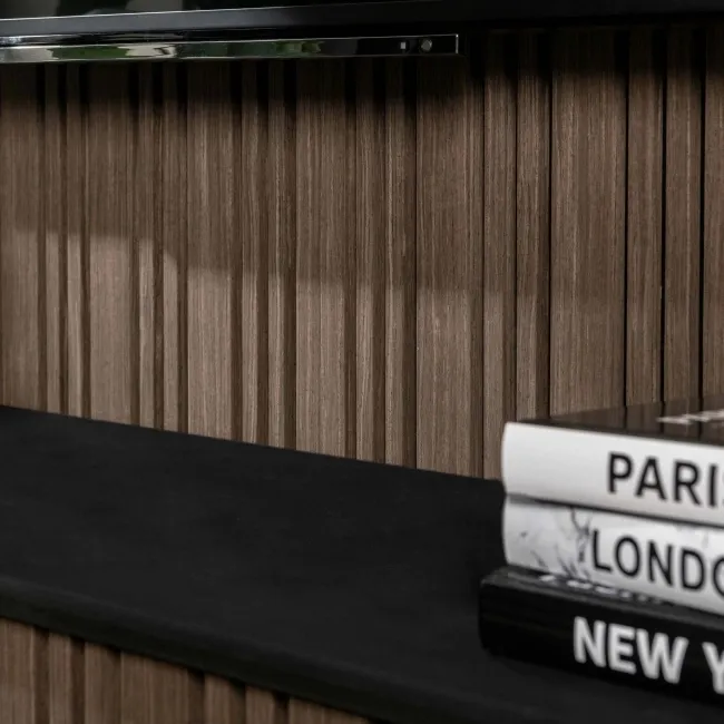 Trepanel Design® Multi-Width Walnut Brown Acoustic Wood Slat Wall ...