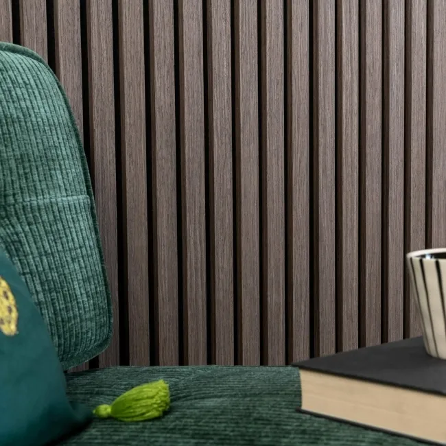 Trepanel® Walnut Brown Half Wall Wood Slat Panels | Walls & Floors