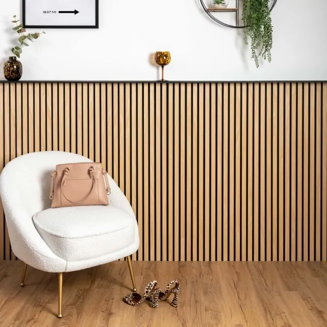 Trepanel® Oak Half Wall Acoustic Wood Slat Panels | Walls & Floors