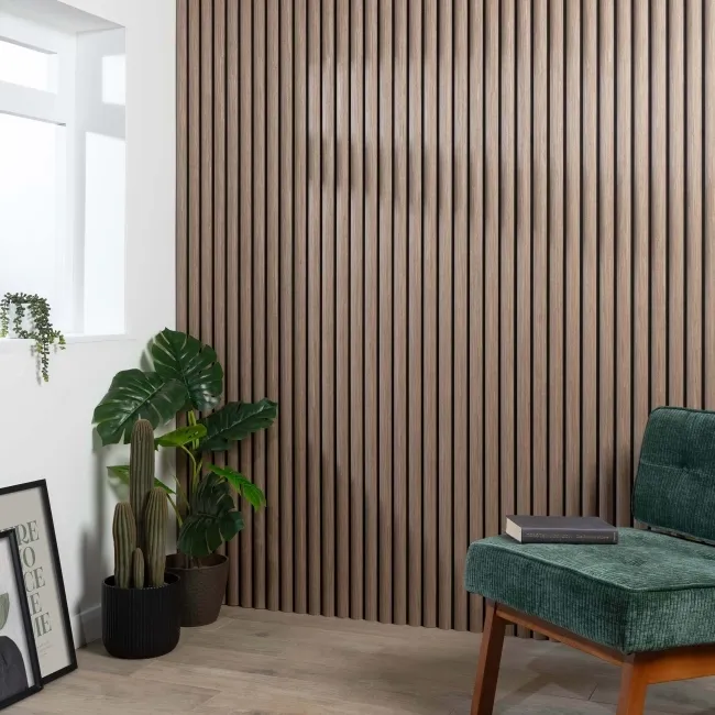 Trepanel Design® Curve Smoked Oak Acoustic Wood Slat Wall Panels ...