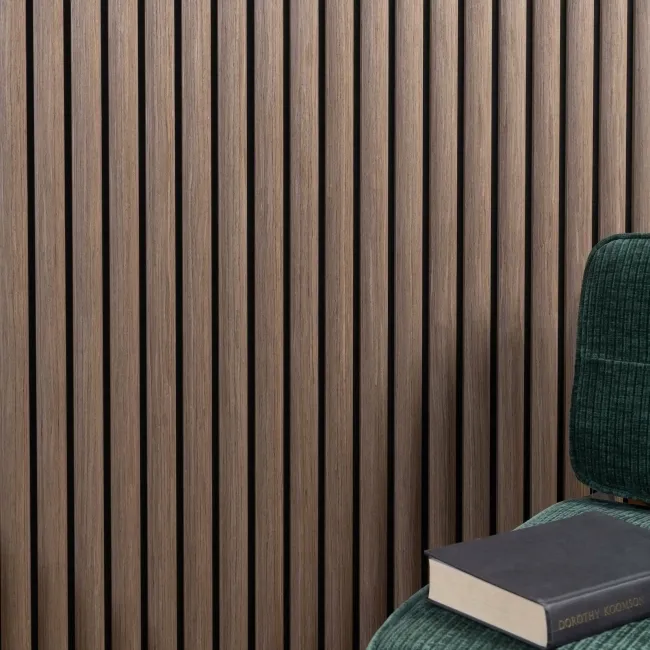 Trepanel Design® Curve Smoked Oak Acoustic Wood Slat Wall Panels ...