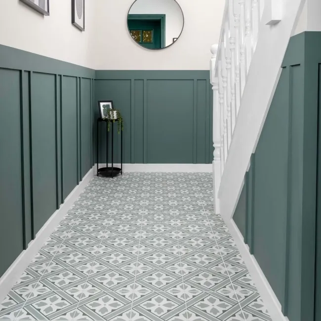 Mr Jones Green Matt Patterned Ceramic Wall and Floor Tiles | Walls & Floors
