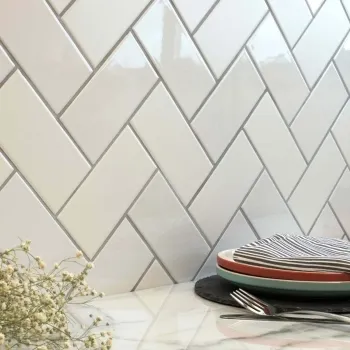 Innocence White Bumpy Gloss Tile 15x15 | Walls & Floors