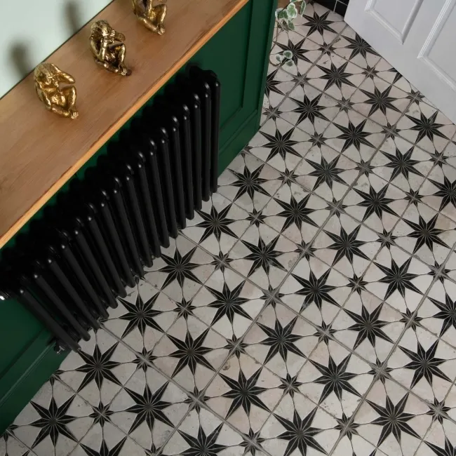 Cinders® Lux Star Noir Layer Tech Pattern Tile | Walls and Floors