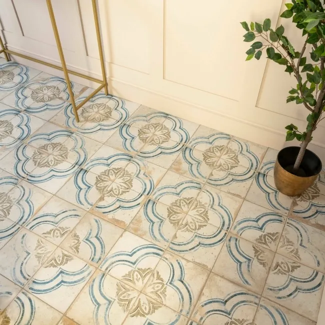 Floweret Antique Pattern Floor Tiles | Walls and Floors