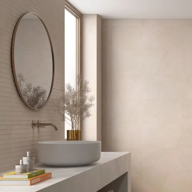 Seville Cream Decor Stone Effect Tile - Walls & Floors
