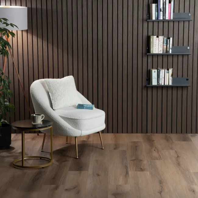 Trepanel® Walnut Brown Wide Slat Acoustic Wood Panels | Walls & Floors