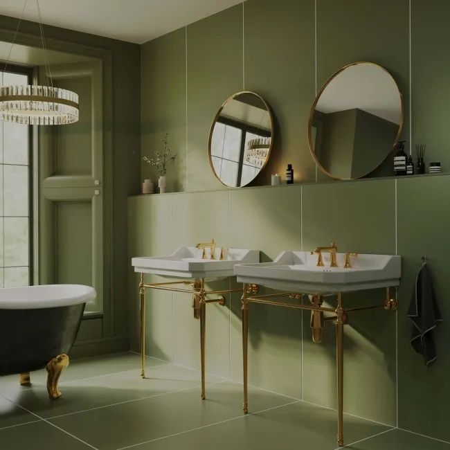 Sorbet Verde Green Matt Plain Tiles 1198x598 | Walls and Floors