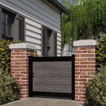 LuxeLine Classic Grey Wood Effect Composite Gates | Walls and Floors