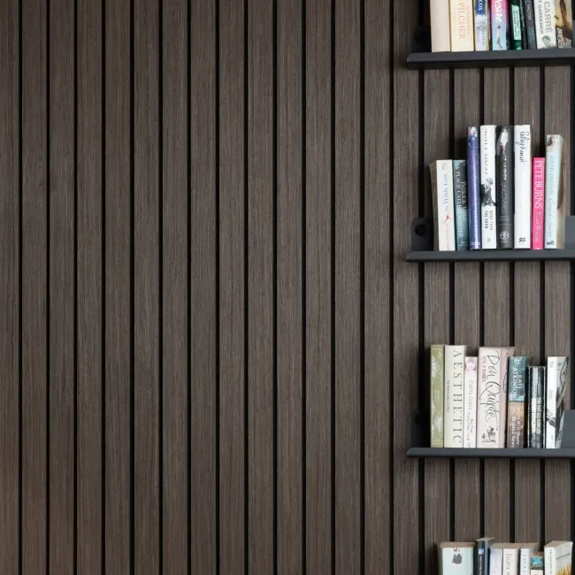 Trepanel® Walnut Brown Wide Slat Acoustic Wood Panels | Walls & Floors