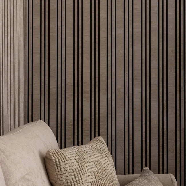 Trepanel Design® Multi-Width Beige Beech on Black Felt Acoustic Wood ...