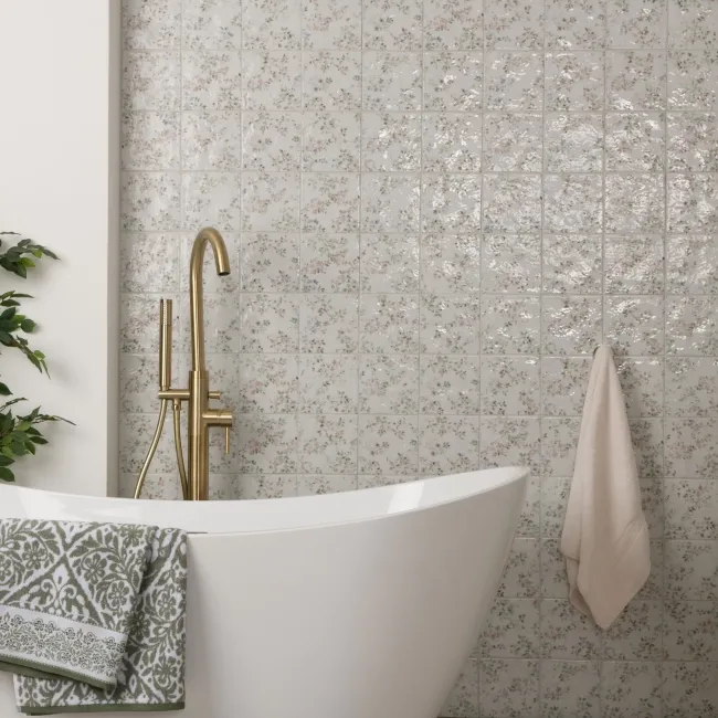 Lucy Bloom Gloss Multicolour Patterned Porcelain Wall Tiles | Walls and ...