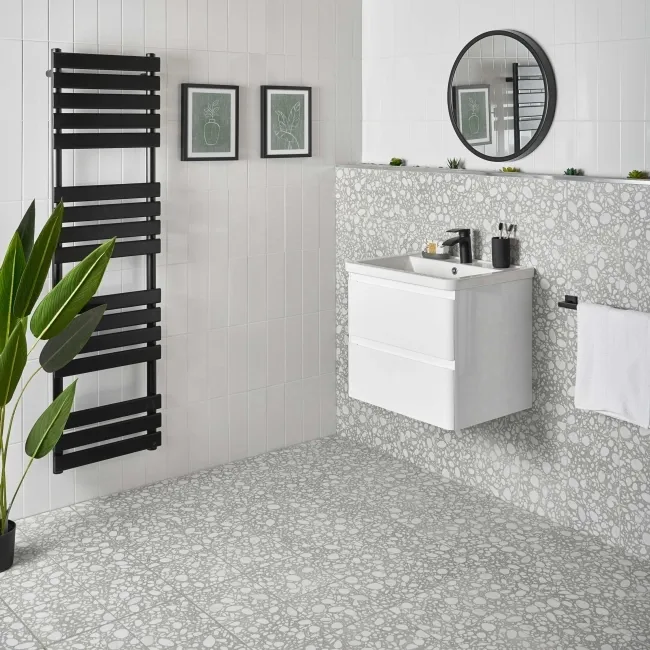 Linear White Gloss Brick Tiles | Walls and Floors