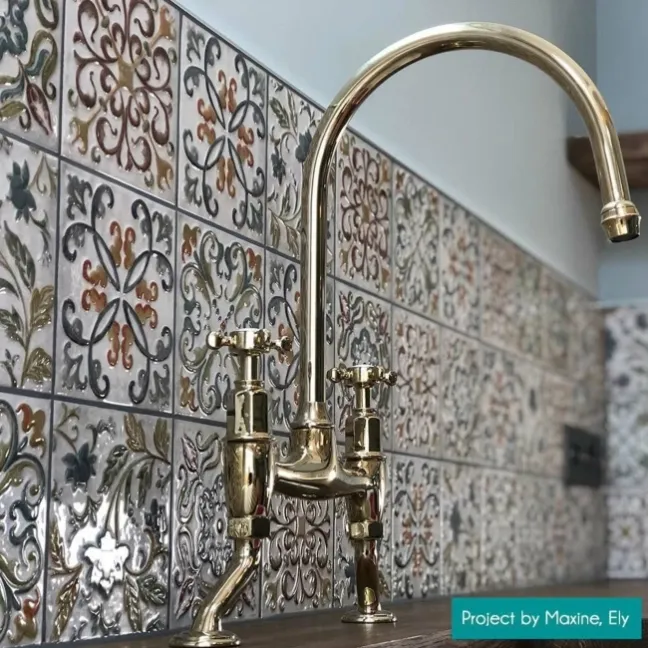 Lucy Floweret Embossed Gloss Decor Wall Tiles | Walls and Floors