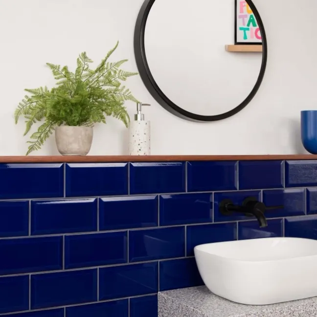 Metro Manor House Blue Gloss 200x100 Tiles | Walls and Floors