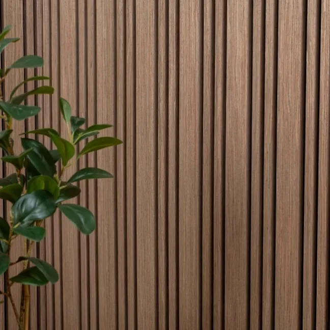 Trepanel Design® Multi-Width Smoked Oak Acoustic Wood Slat Wall Panels ...